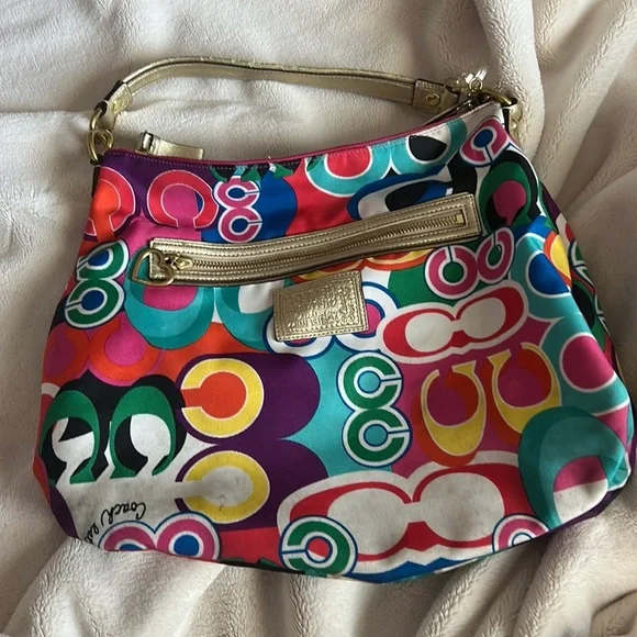 Elegant Multi Colored Coach Purse Photos